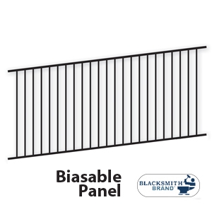 Black Flat Top/Flat Bottom Two Rail Biasable Panel